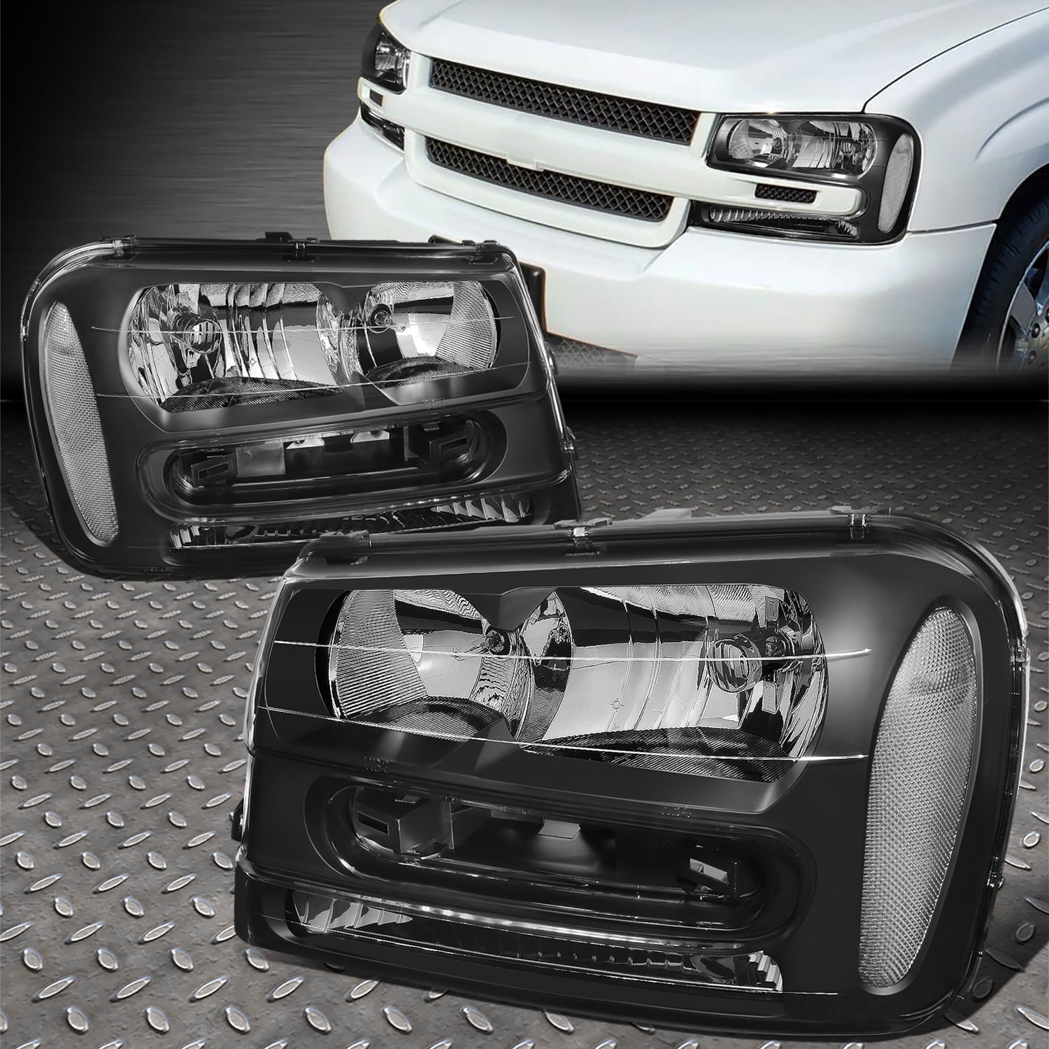 NUVISION for 02-09 Chevy Trailblazer EXT Black Housing Clear Corner ...
