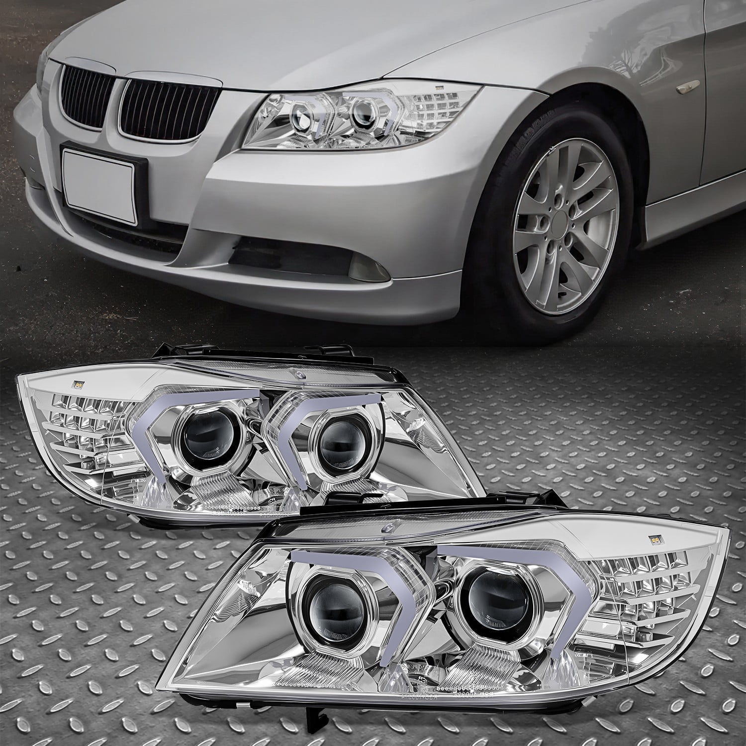NUVISION for 05-08 BMW E90 3-Series Sdean LED DRL Switchback Signal ...