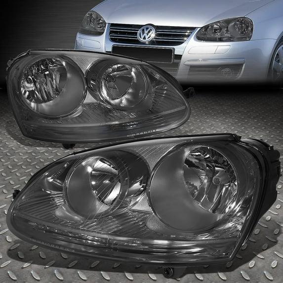 NUVISION for 05-10 VW Jetta Rabbit MK5 Pair Smoked Lens Headlight Lamp ...