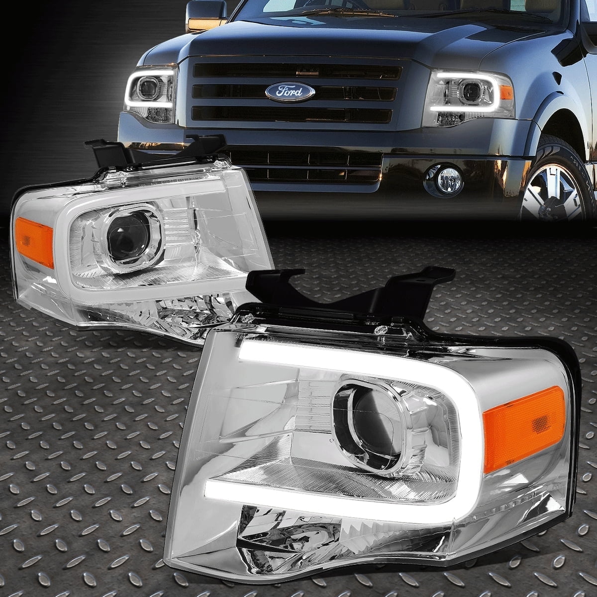 Nuvision for 07-14 Ford Expedition Front Bumper LED DRL Projector ...