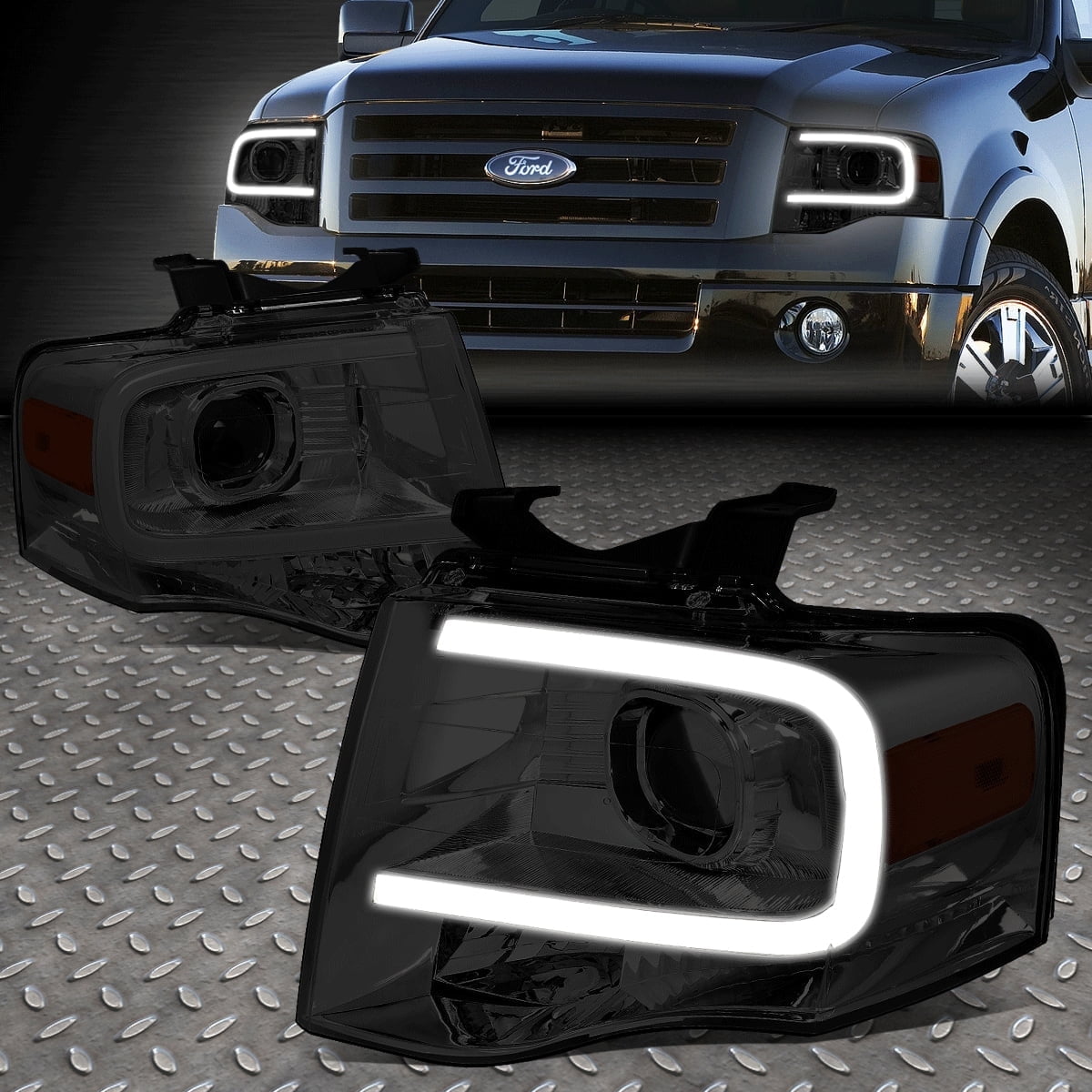 Nuvision for 07-14 Ford Expedition Front Bumper LED DRL Projector ...