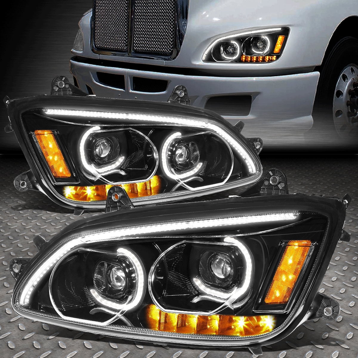 Nuvision for 08-19 Kenworth T270 T300 T700 LED DRL Turn Signal ...