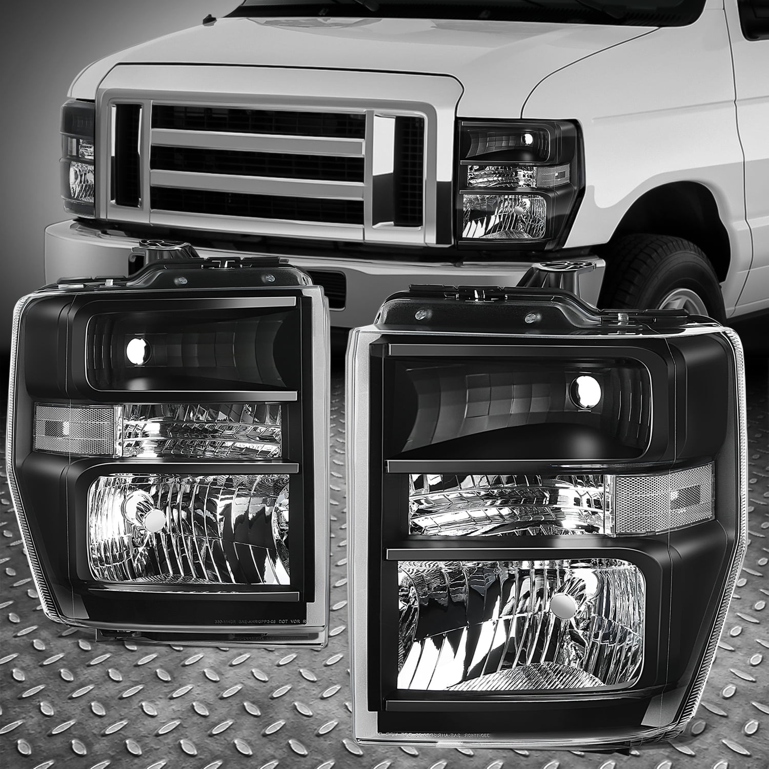 NUVISION for 08-21 E150 E250 E350 E450 Super Duty Econoline Van Halogen ...