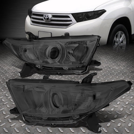 NUVISION for 11-13 Toyota Highlander Smoked Lens Clear Corner Projector ...