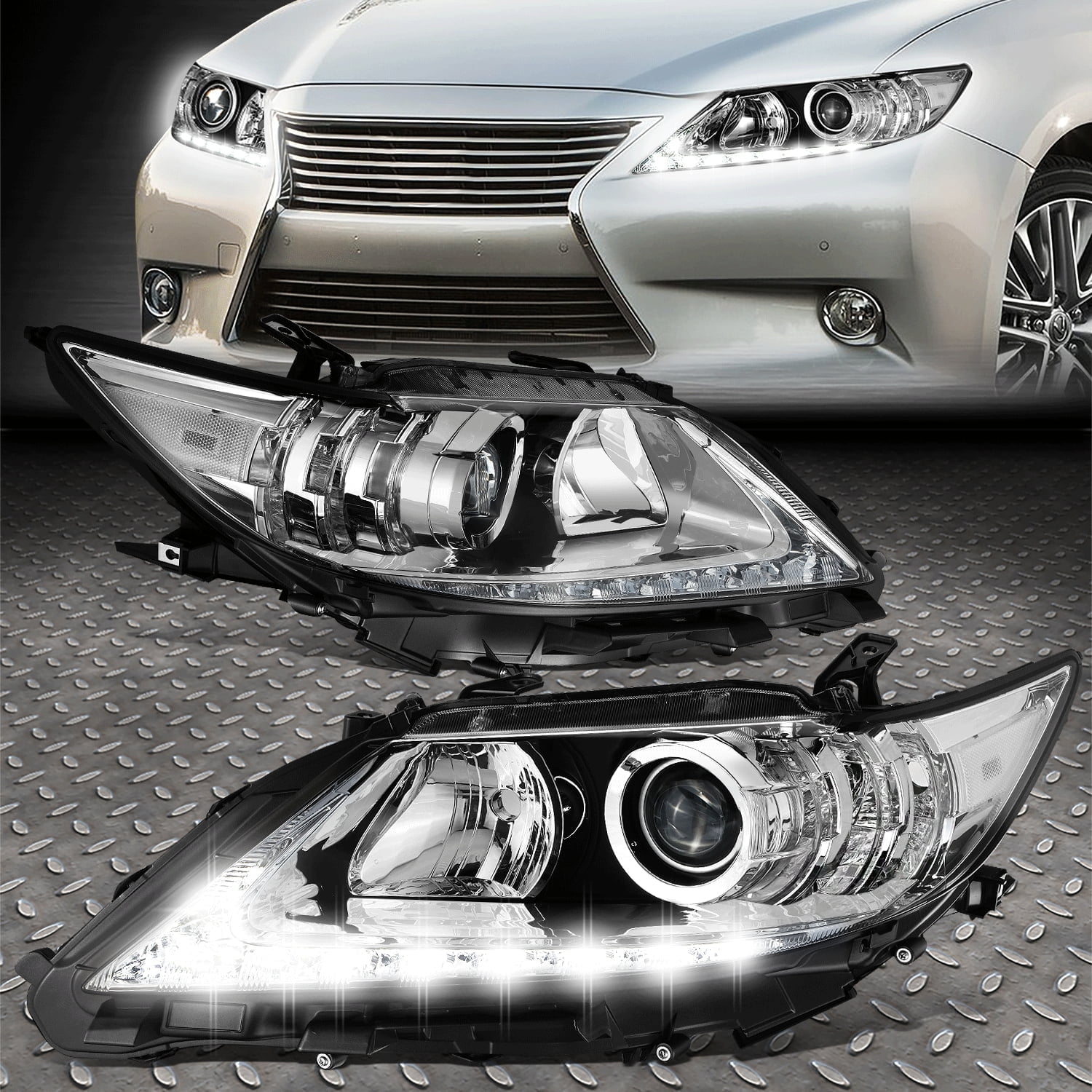Nuvision for 13-15 Lexus ES300H ES350 OE Style LED DRL Projector ...