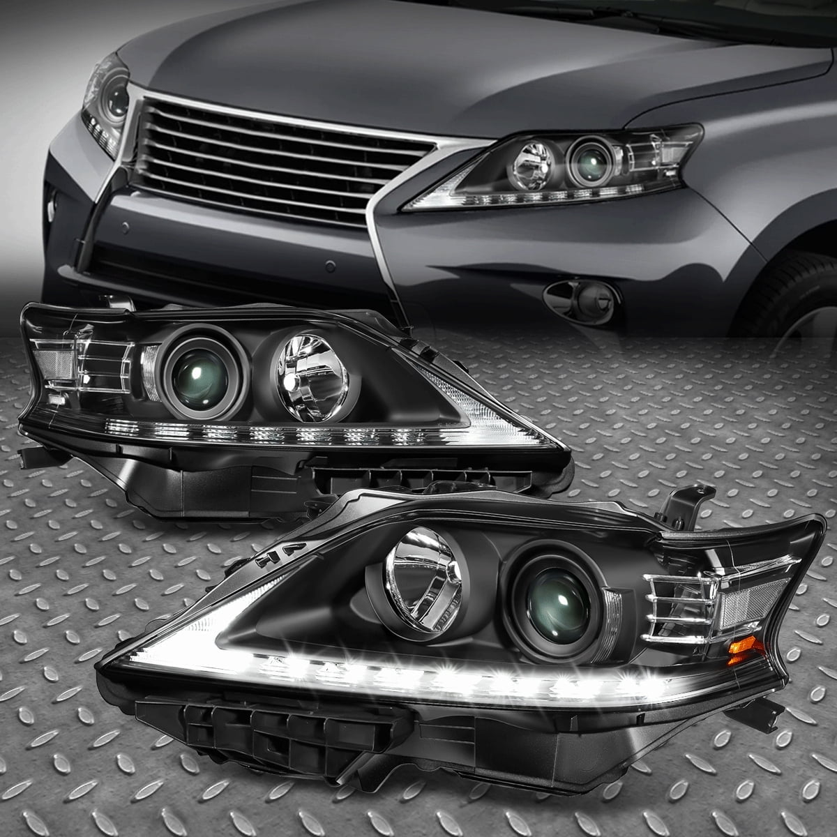 Nuvision for 13-15 Lexus RX350 RX450H LED DRL Projector Headlights ...