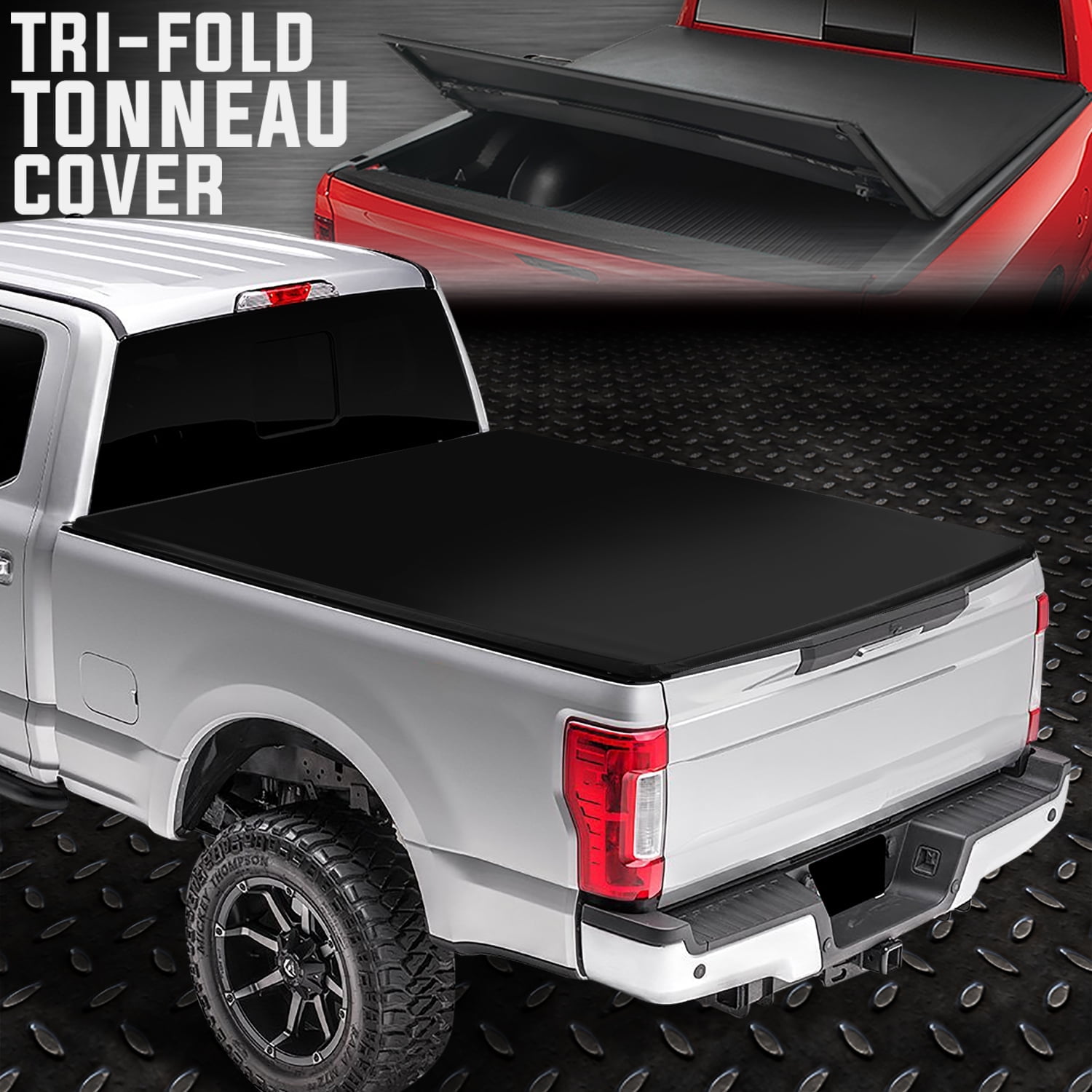 Nuvision for 15-19 Ford F250 F350 Super Duty 8' Bed Tri-Fold Soft Top ...