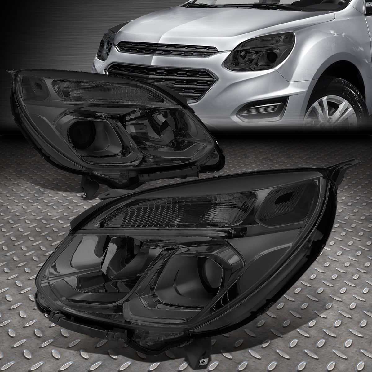 NUVISION for 16-17 Chevy Equinox Smoked/Clear Corner Projector ...