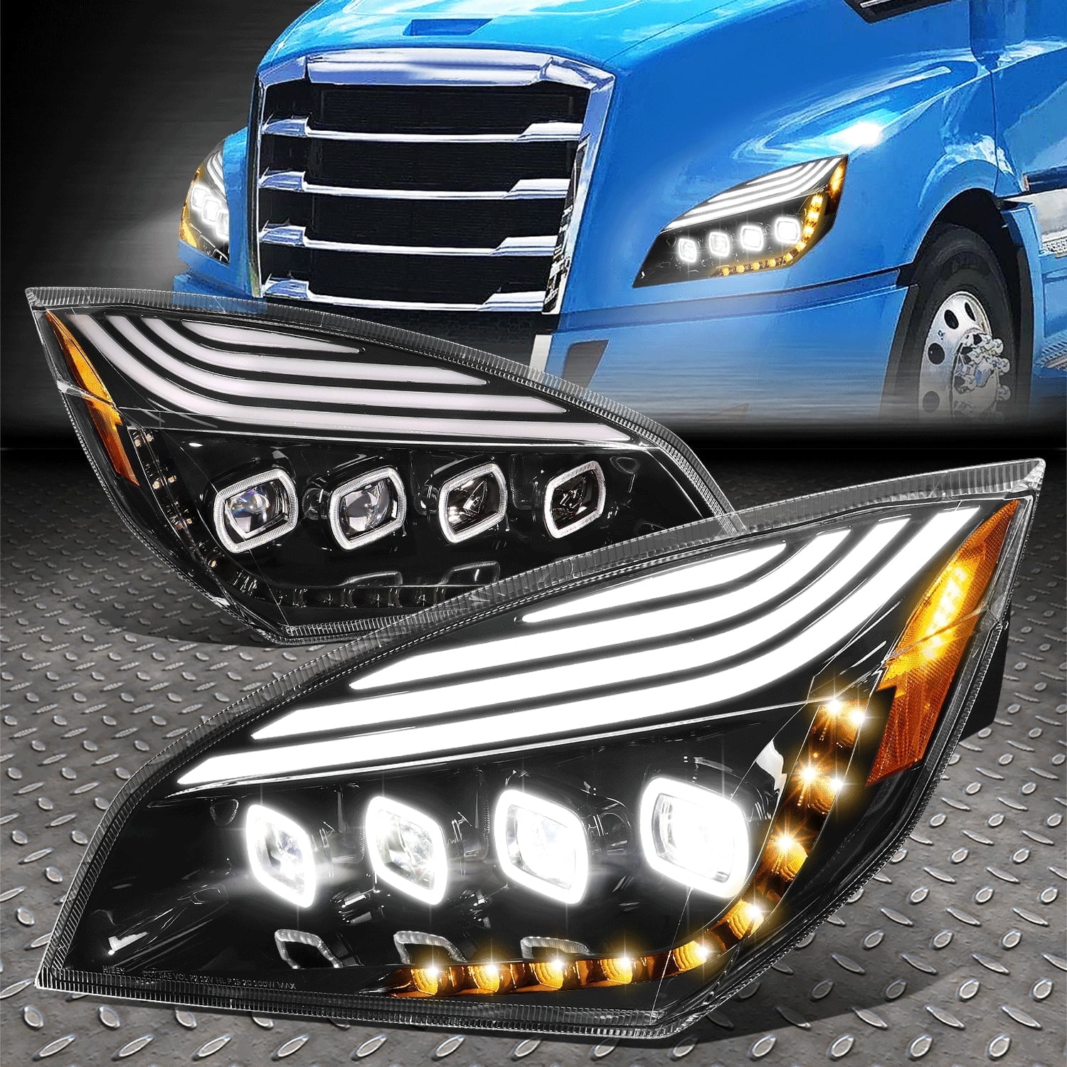 Nuvision for 18-24 Freightliner Cascadia Sequential Signal LED DRL ...