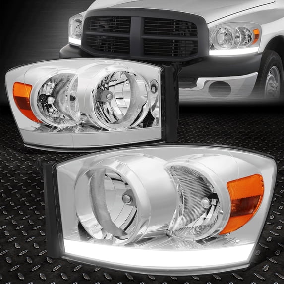 Nuvision for 2006-2009 Dodge Ram Pickup LED DRL Headlight Chrome ...