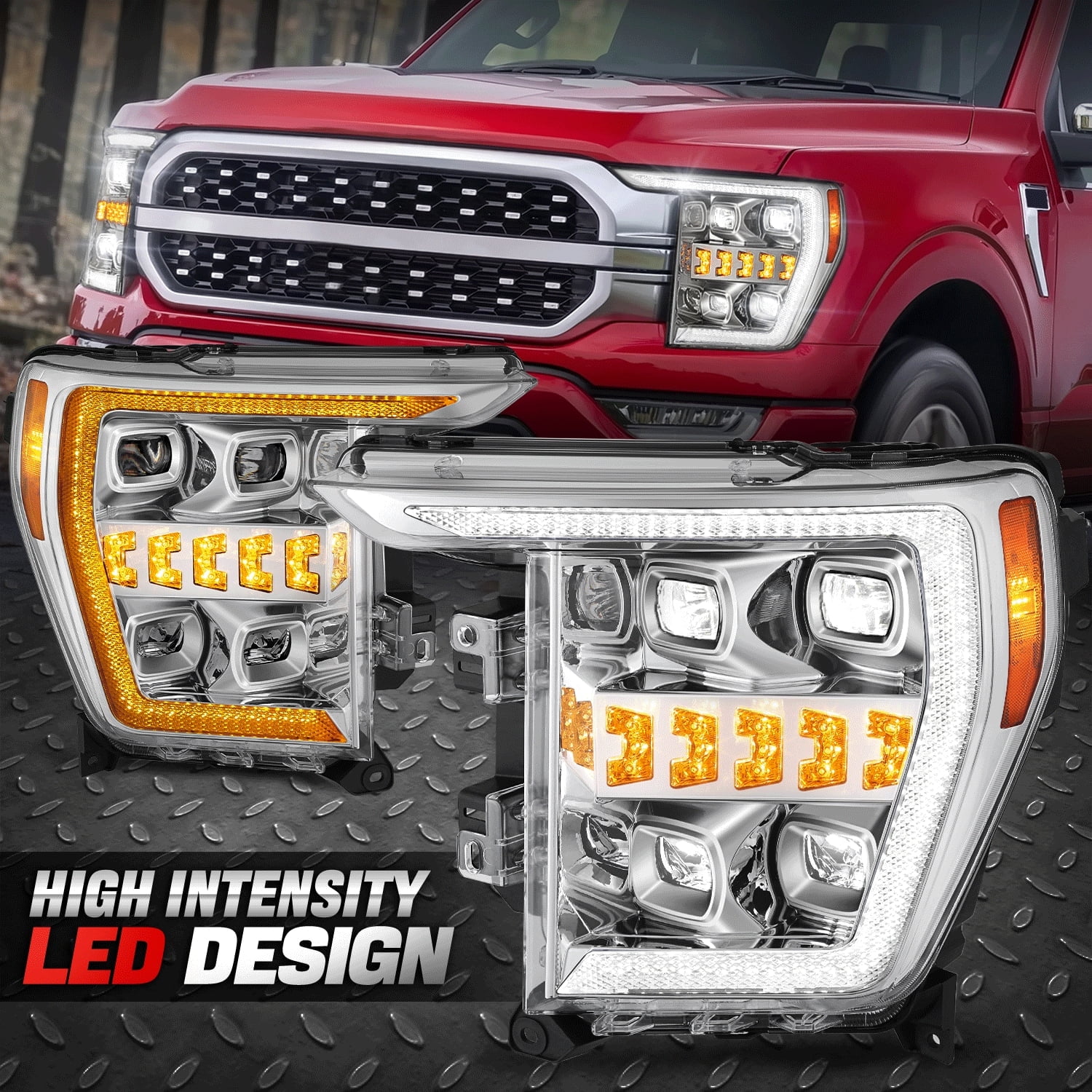 Nuvision for 21-23 Ford F150 LED Switchback Sequential DRL Projector ...