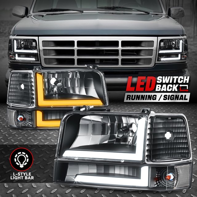 NUVISION for 92-96 Ford F150 F250 F350 Bronco Switchback LED DRL ...