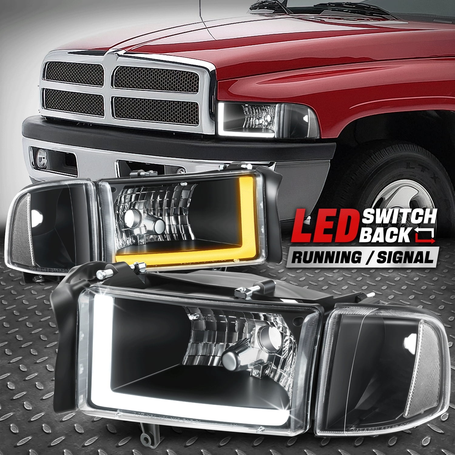 Nuvision for 94-02 Dodge Ram 1500 2500 3500 Switchback L-LED DRL ...