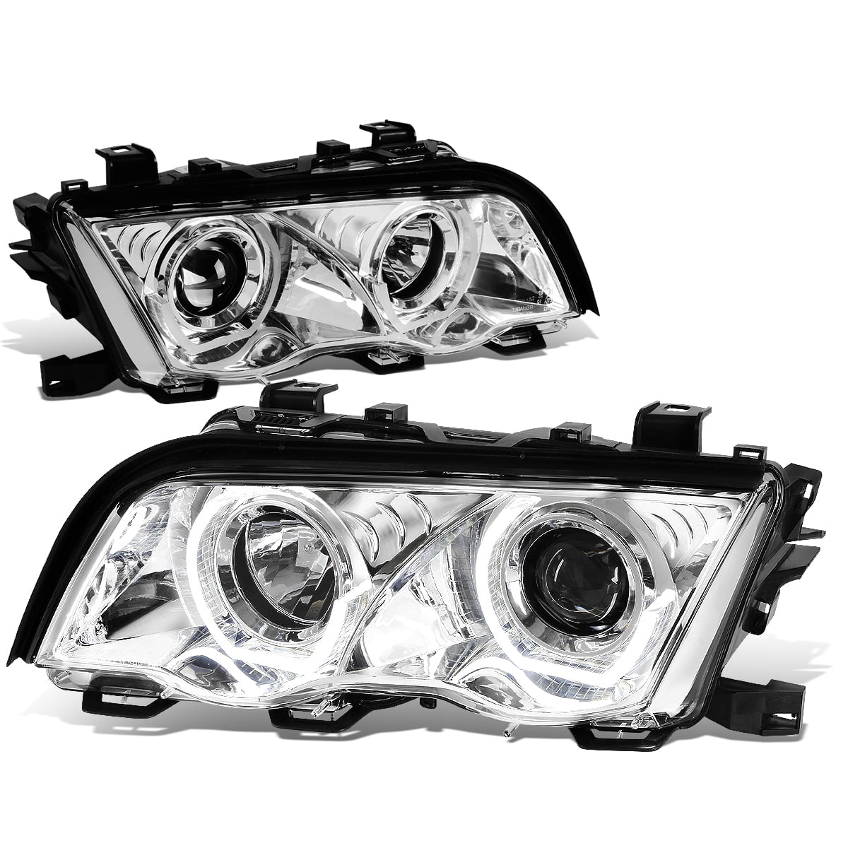 Nuvision for 99-01 BMW E46 3-Series Chrome Housing LED U-Halo Projector ...