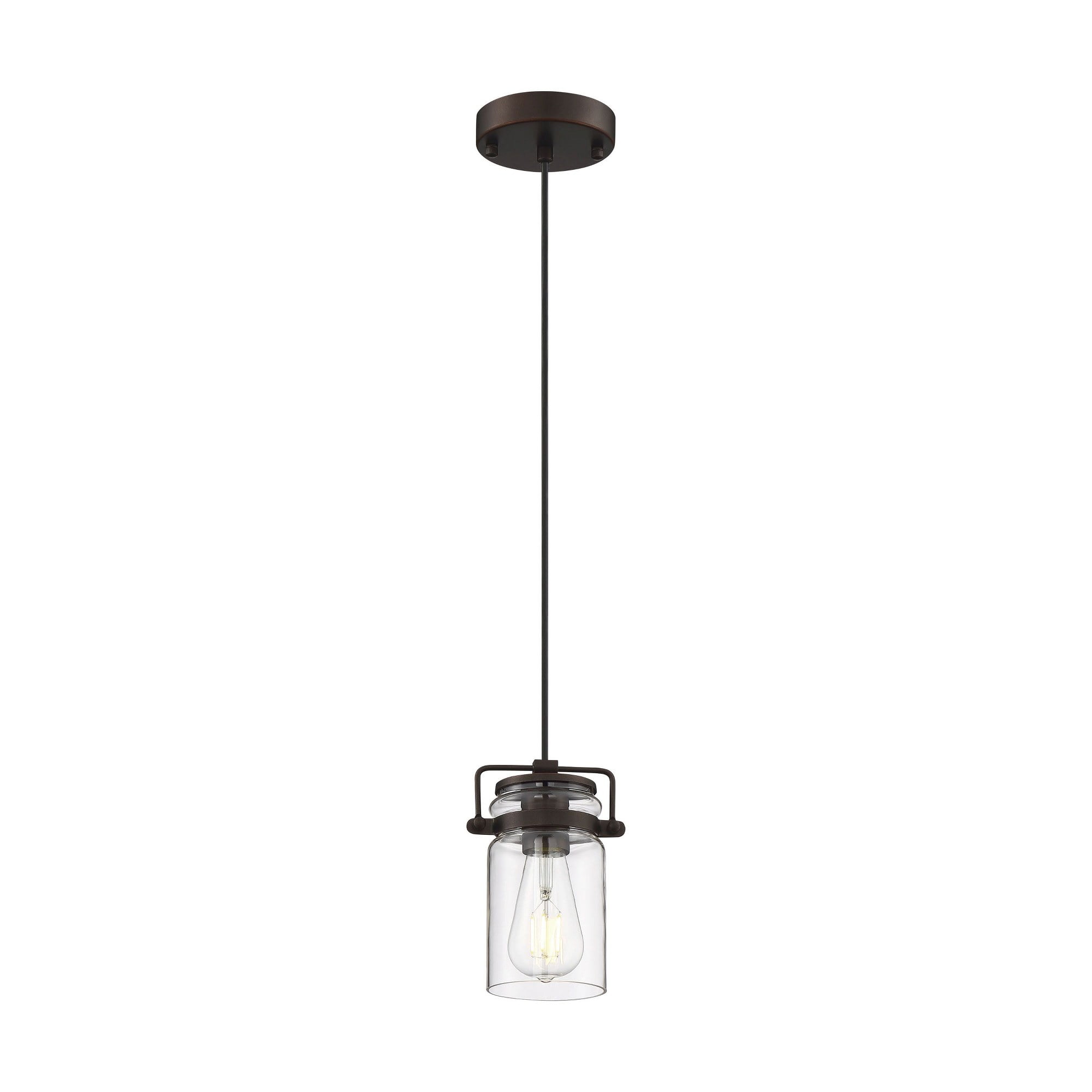 Nuvo Lighting Antebellum 1-Light Mini Pendant Fixture Mahogany Bronze ...