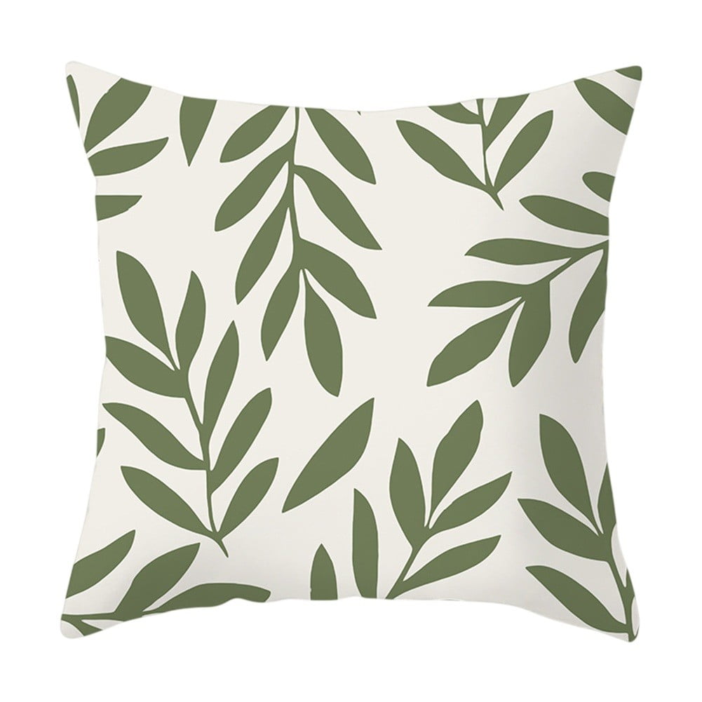 NUYADA Stylish Green Pillow Cover With Abstract Patterns For Sofa ...