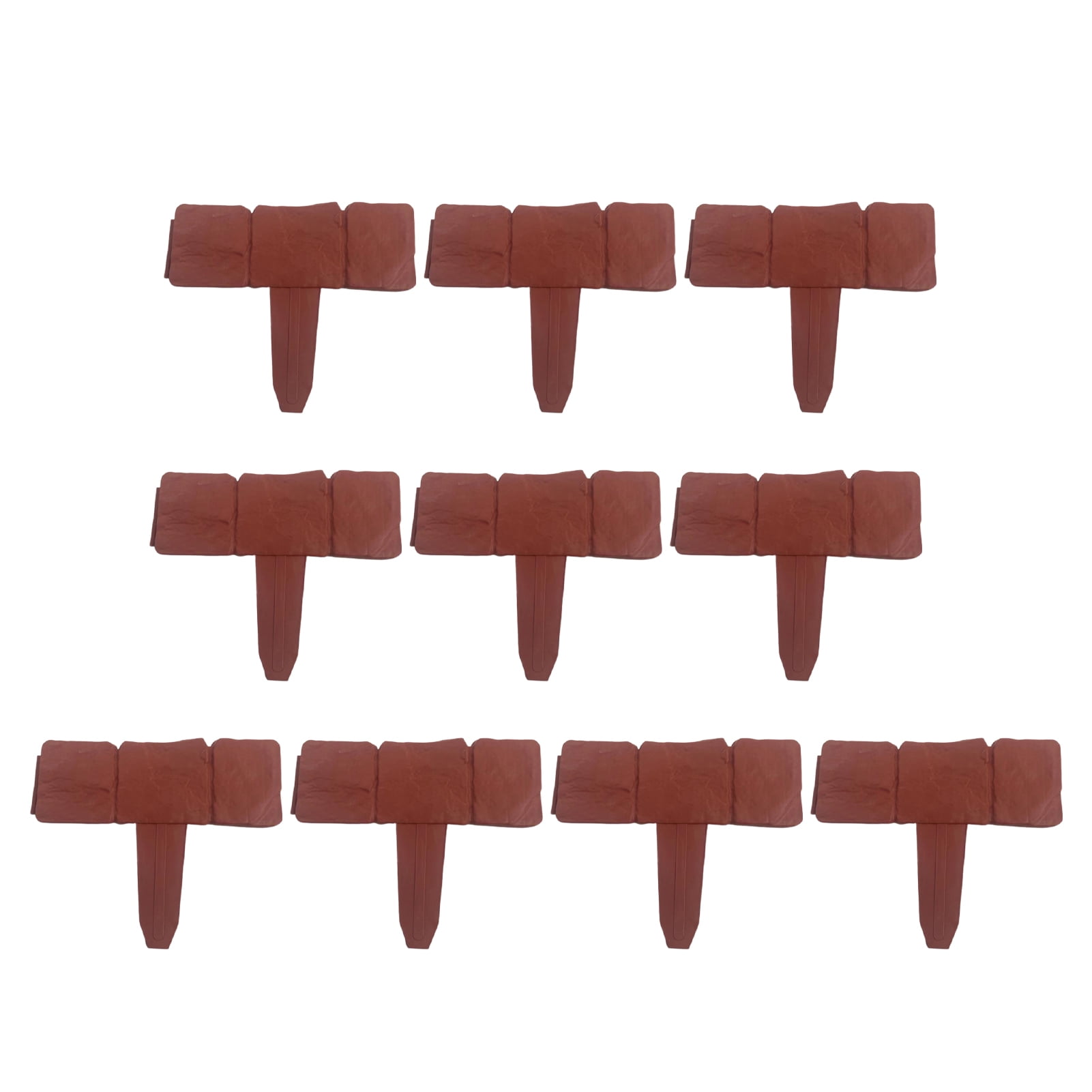 NUZYZ 10 Pcs Garden Edging Border Faux Stone Form Design Anti-deform ...