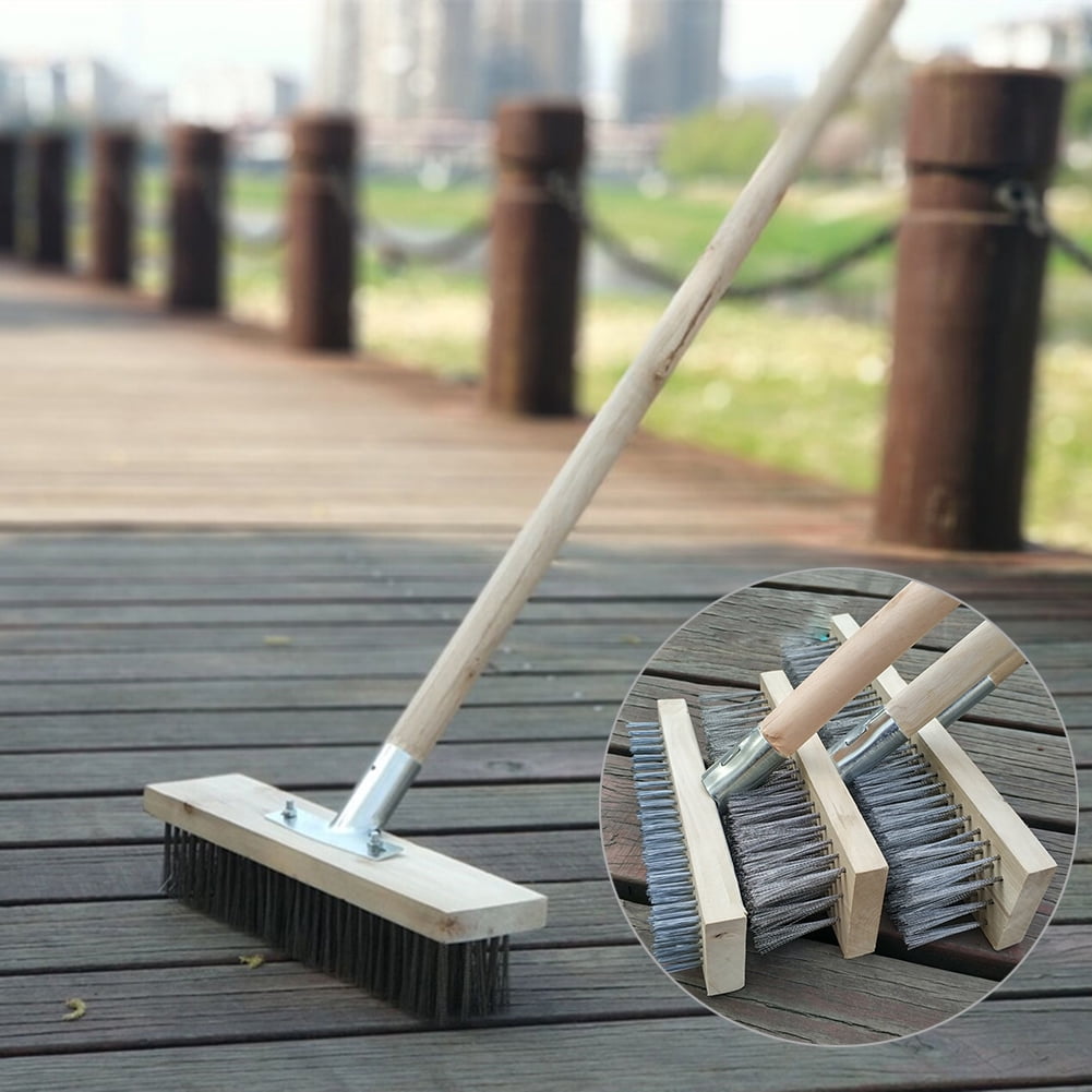 NUZYZ 20/30/45cm Metal Wire Broom Brush Sweeping Floor Garden Moss ...