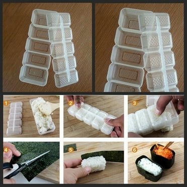 Sunsanly 6 Cavity Triangle Sushi Mold Onigiri Rice Ball Press Maker Non-stick Sushi Maker Tools ...