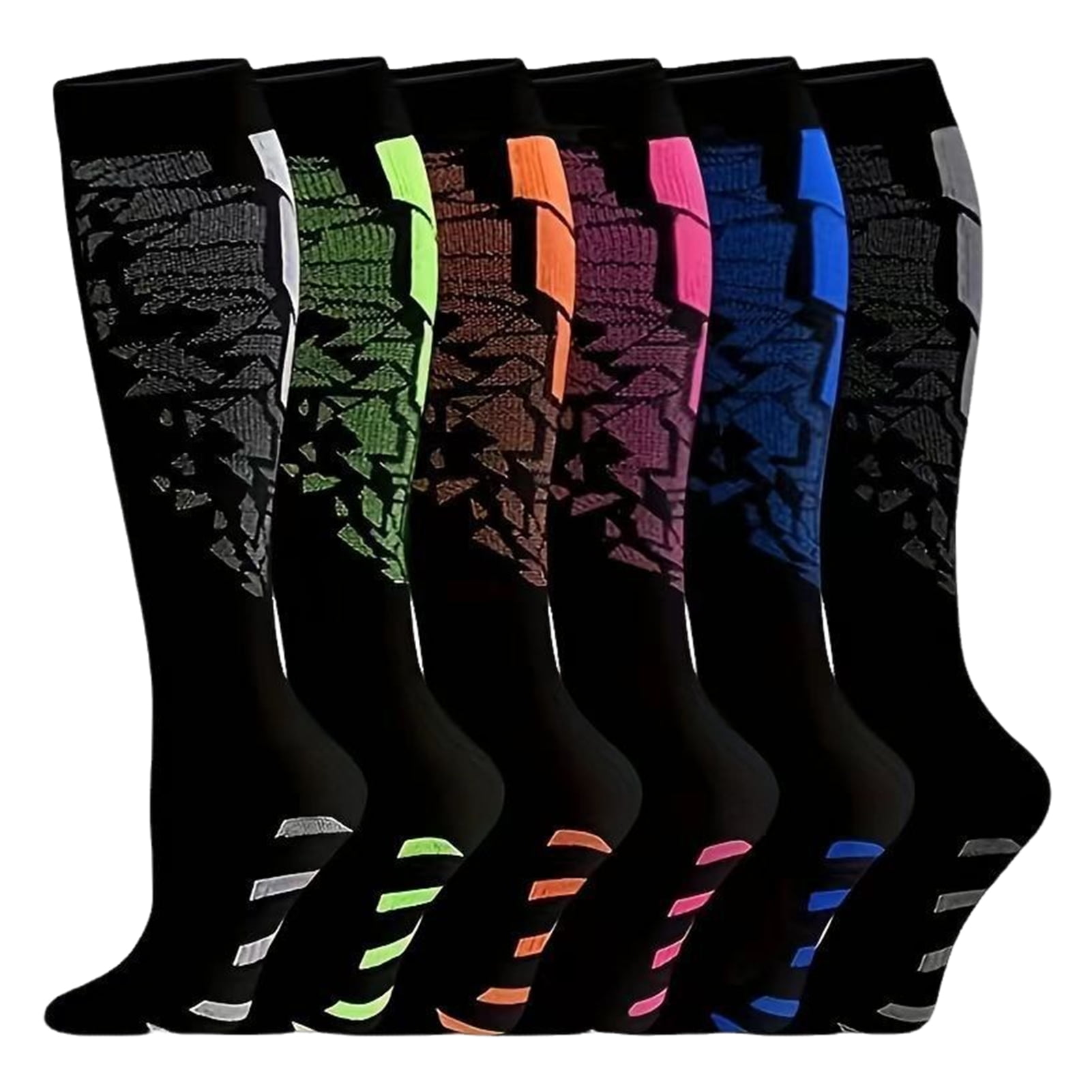 NUZYZ 6 Pairs Unisex Compression Stockings High Elasticity Anti-slip ...