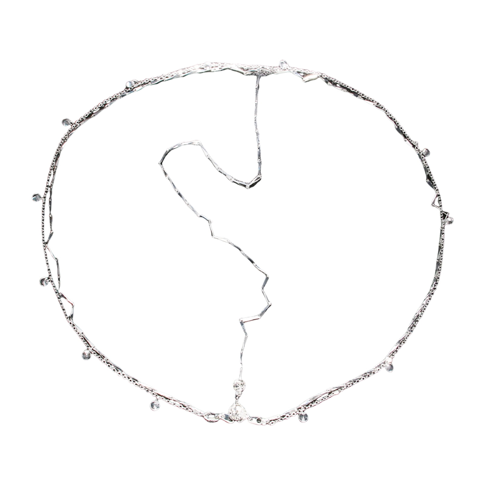 NUZYZ Boho Style Head Chain Rhinestones Pendant Double Layer Elegant ...