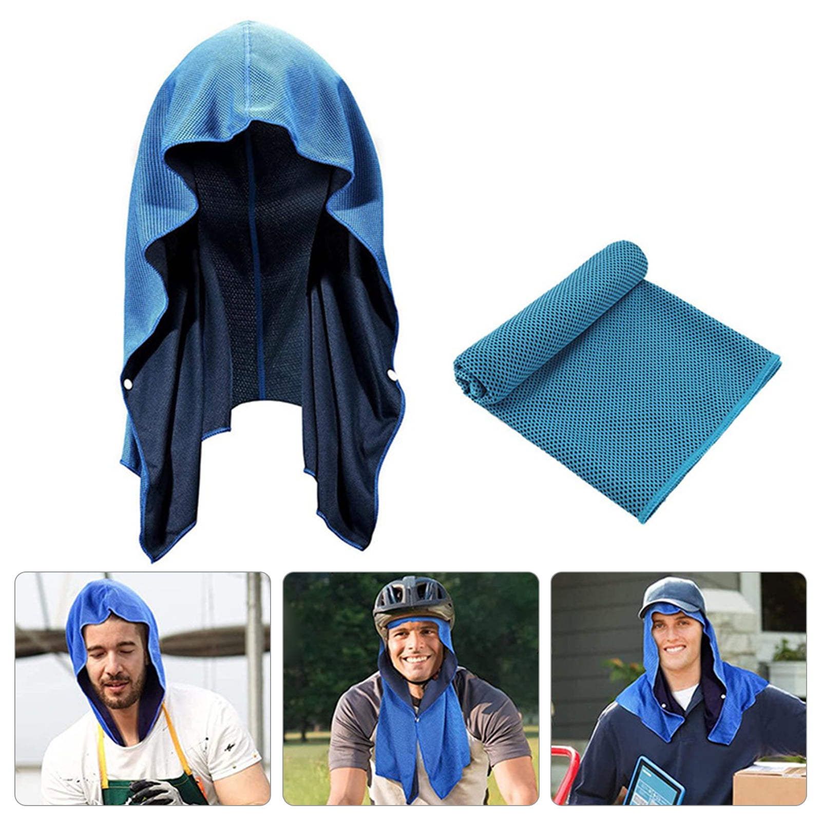 NUZYZ Cooling Hoodie Towel,Neck And Face Instant Cooling Reusable Towel ...
