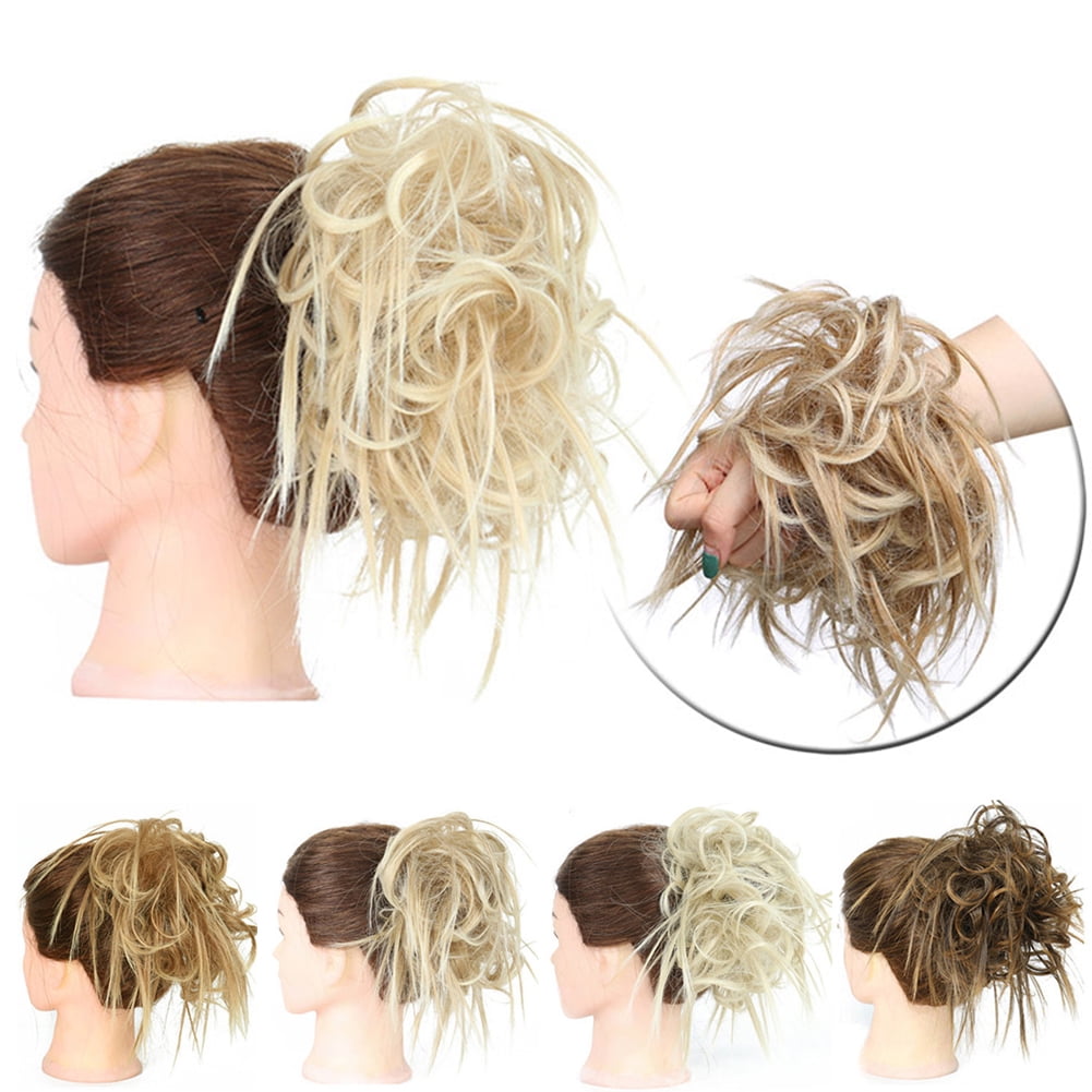 NUZYZ Hair Bun Scrunchy Women Messy Synthetic Hair Bun Chignon ...
