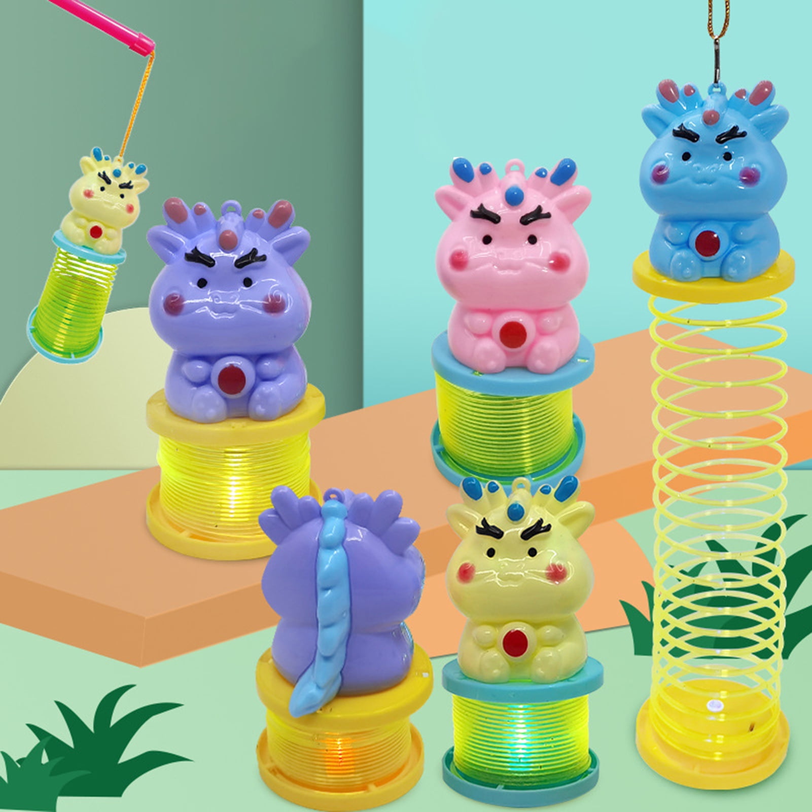 NUZYZ Rainbow Circle Lantern Dragon Year Cute Cartoon Pet Design ...