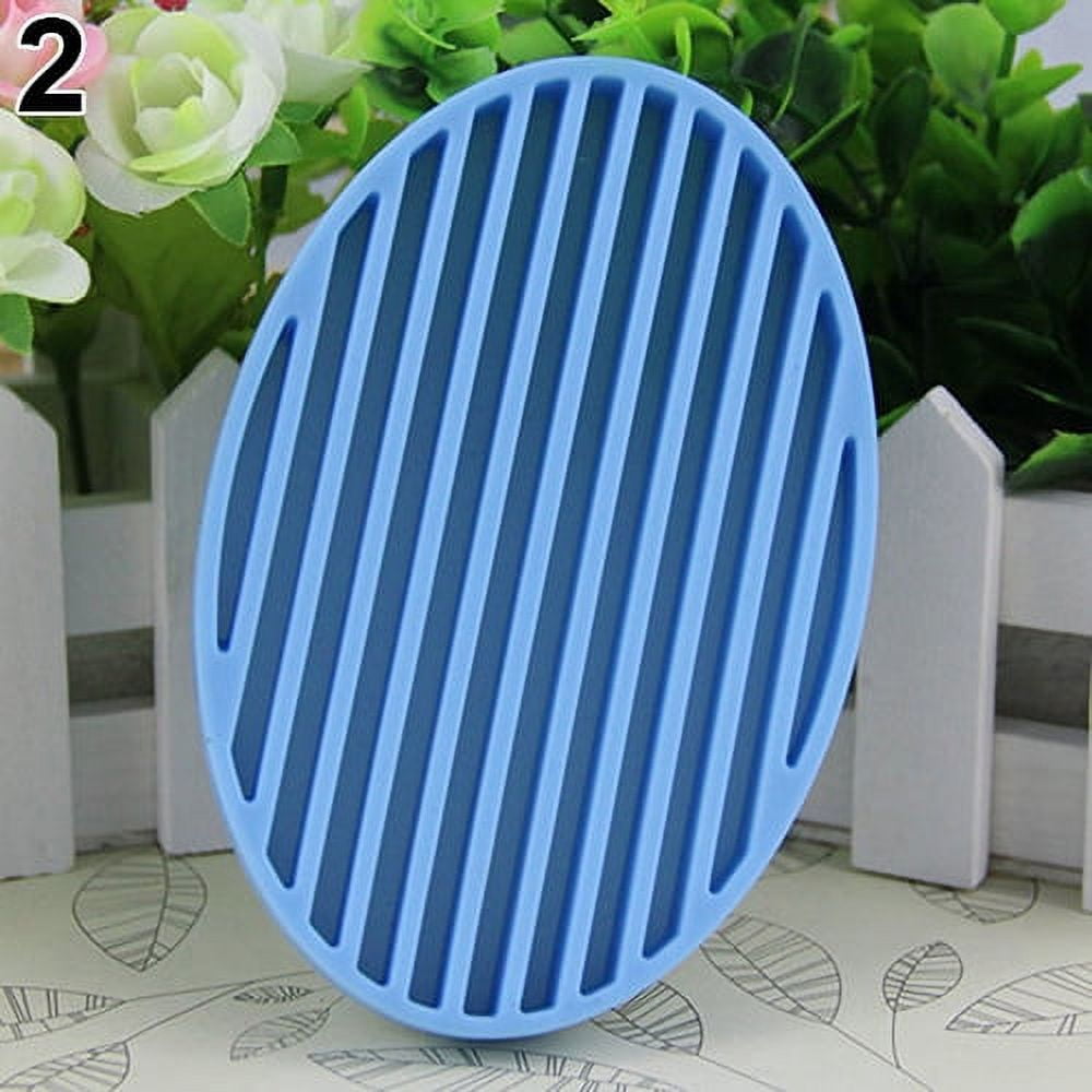 NUZYZ Silicone Soap Plate Holder Bathroom Toilet Soapbox Soap Dish ...