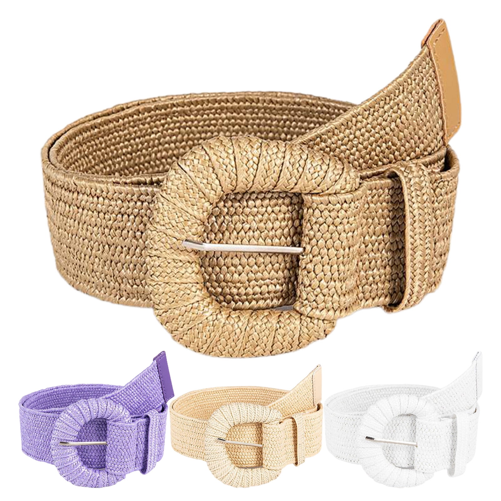 NUZYZ Straw Waist Belt Retro Bohemian Wide Handmade Pin Buckle ...