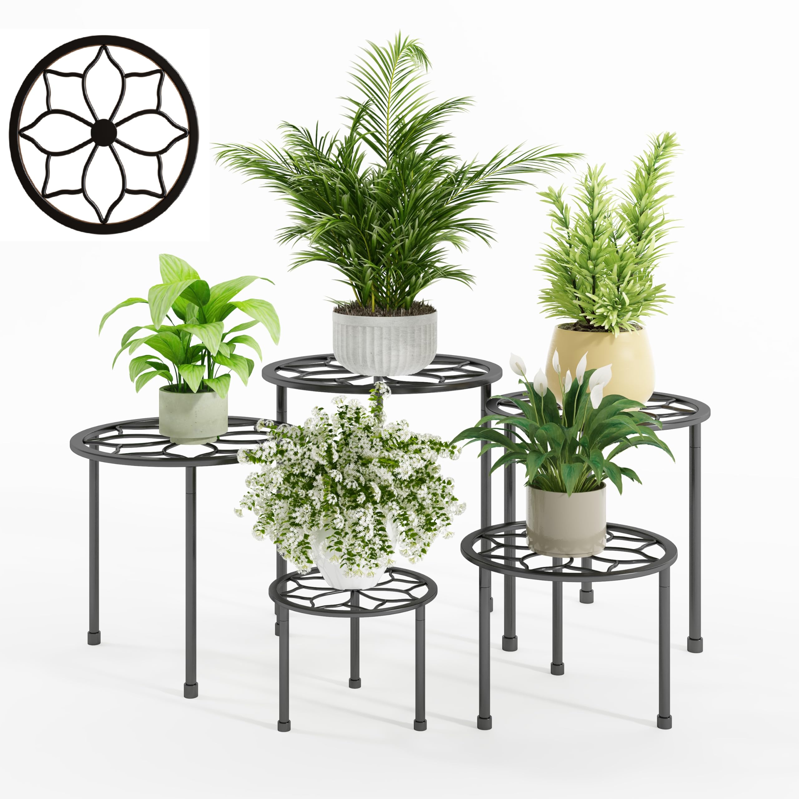 NUZZERO Metal Plant Stand Outdoor Indoor,Outdoor Plant Stands for patio ...