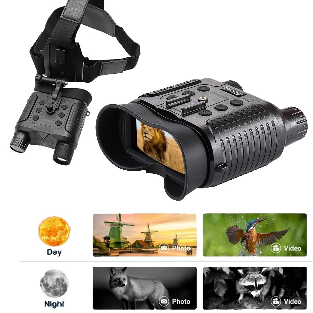 NV8160 8X Zoom IR Night Vision Binoculars 4K HD Head-mounted Goggles ...