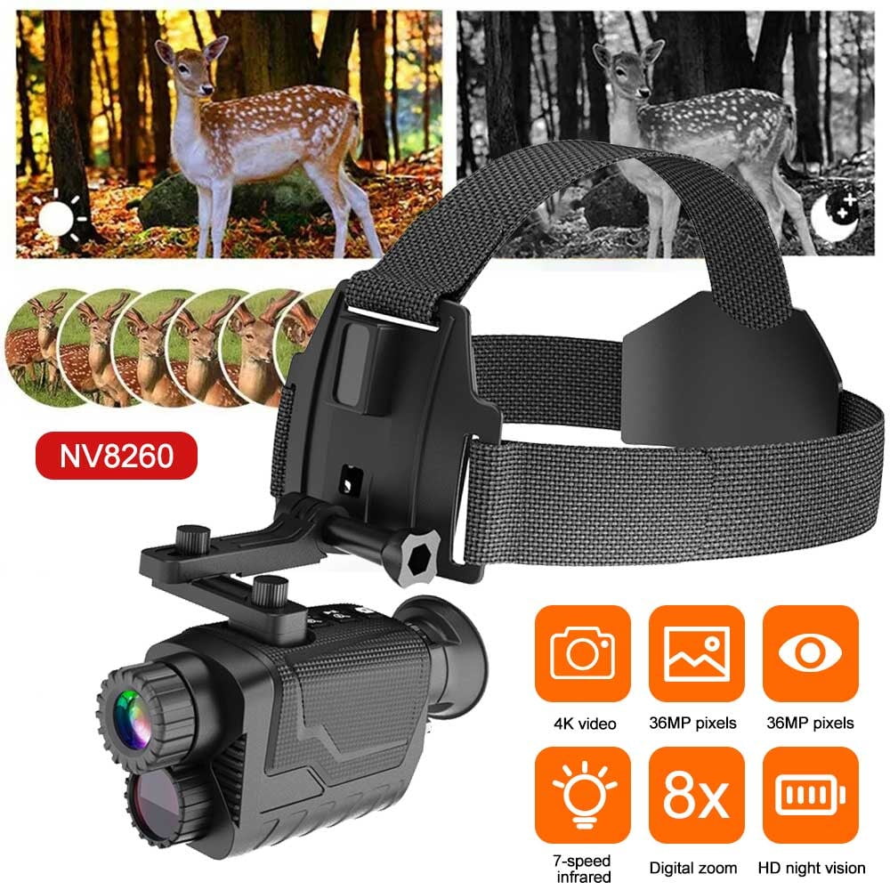 NV8260 36MP 400 Meter Head Mounted Night Vision Monocular Infrared ...