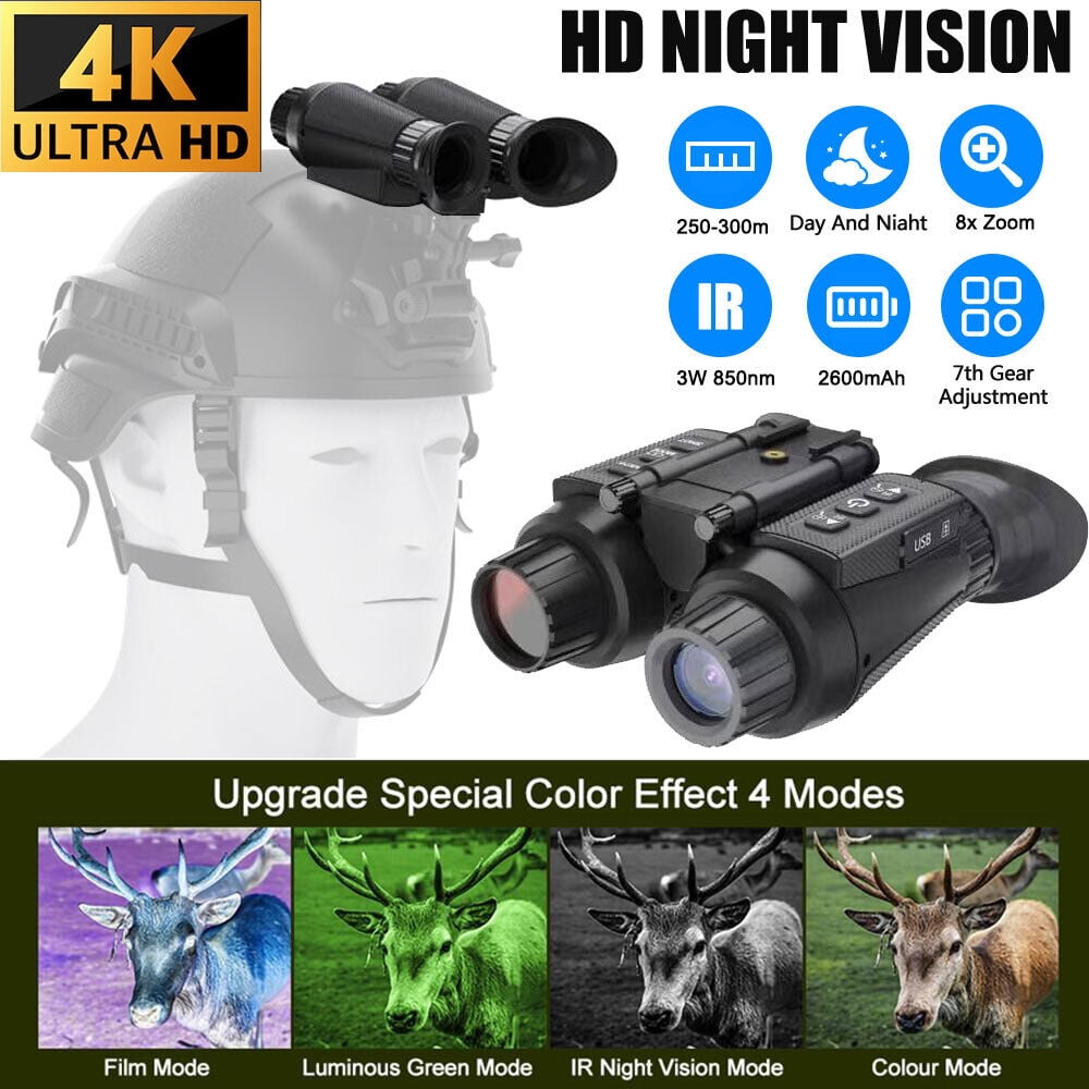 NV8300 Infrared Night Vision Binoculars, 4K UHD, 3D, 8X Zoom, 300M, Waterproof - Walmart.com