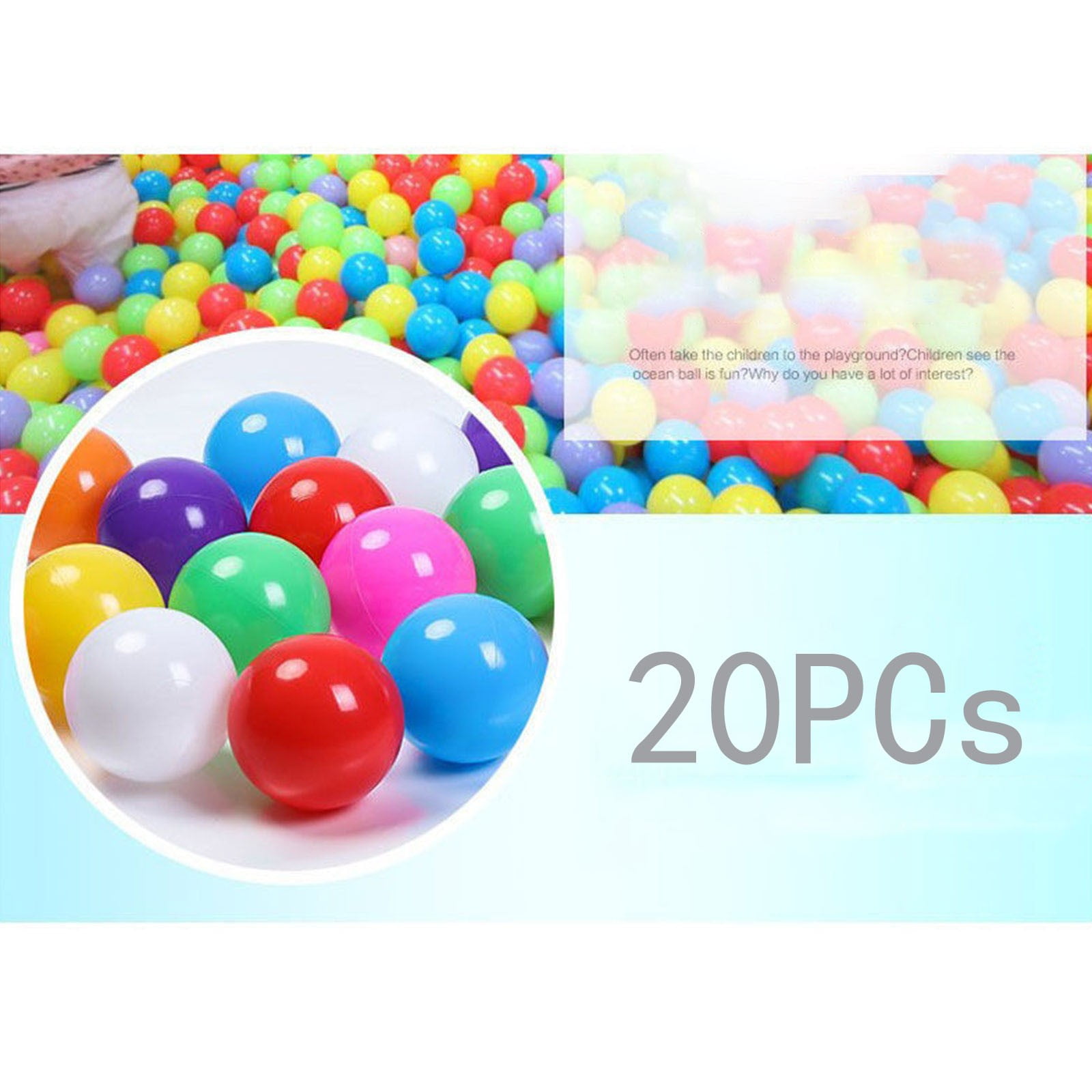 NVESYH Vibrant Multi-Color Plastic Ball Pit Balls 20 Pack for Kids ...