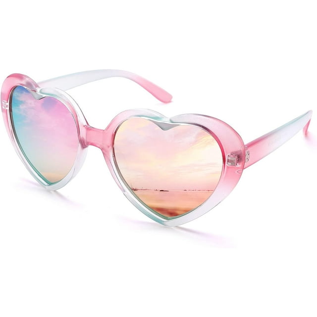 NVMIDTC Polarized Heart Sunglasses for Women,Fashion Oversized Love ...