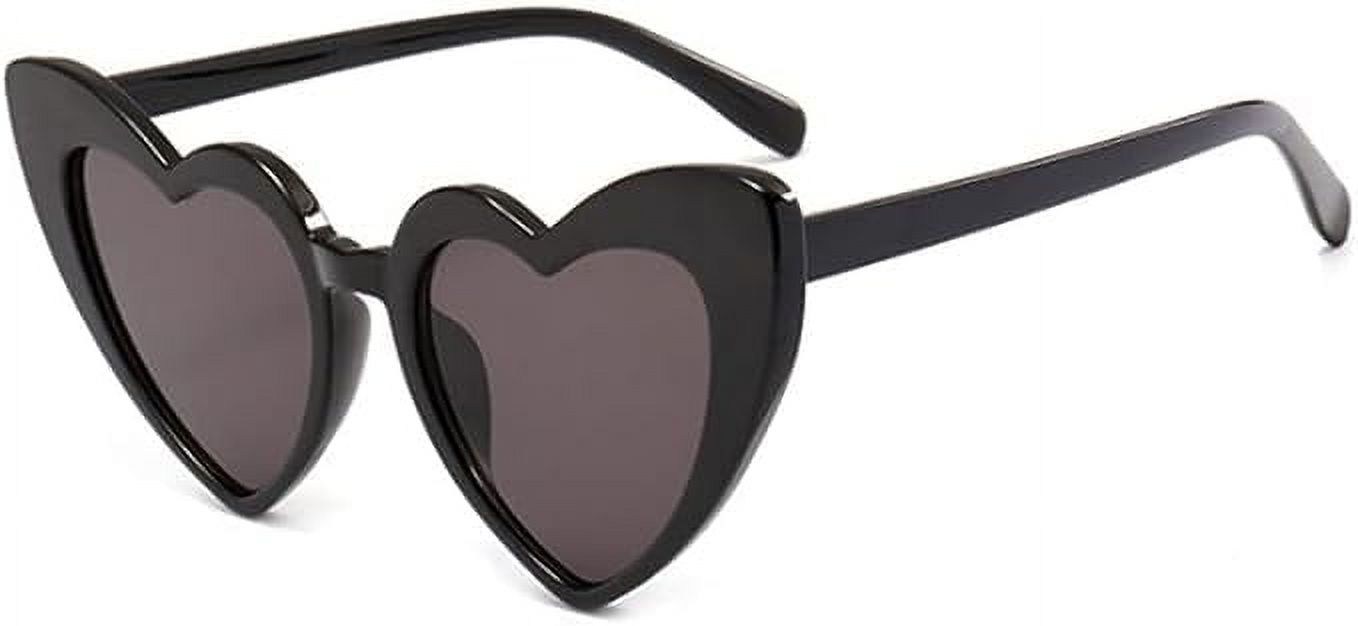 Womens Classic Metal Rim Heart Shape Valentines Sunglasses Silver Red ...