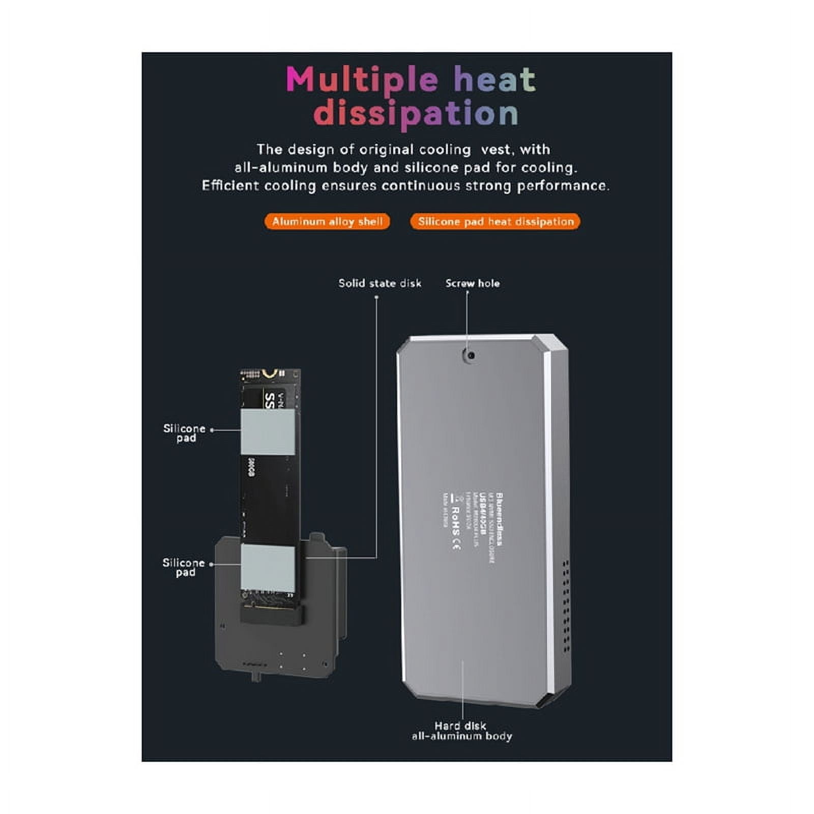 NVMe M.2 SSD Mobile Hard Drive Box 40Gbps USB 4.0 Solid-State Drive ...