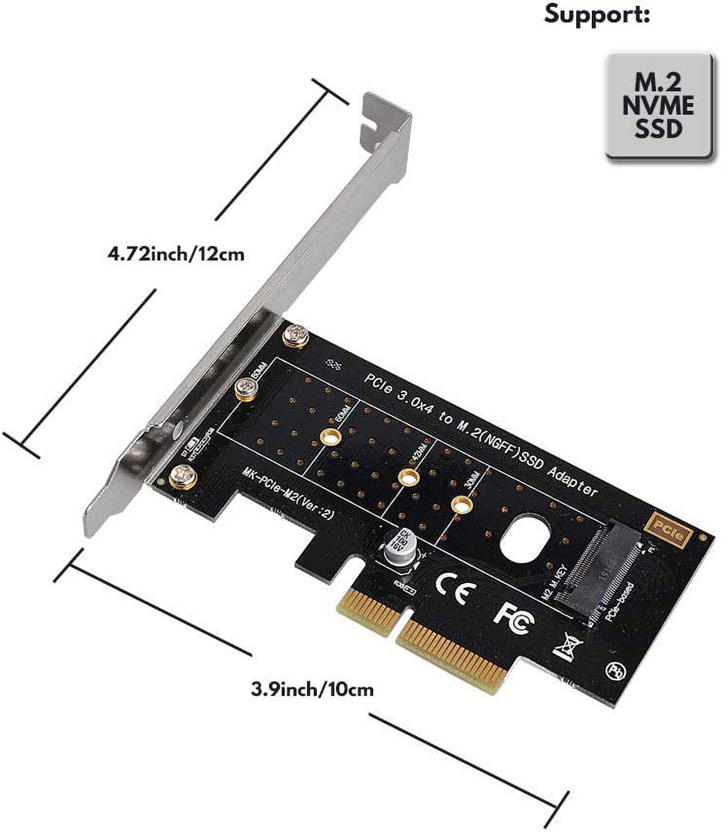 NVMe PCIe Adapter, M Key M.2 NVME SSD to PCI-e 3.0 x4 Host Controller ...