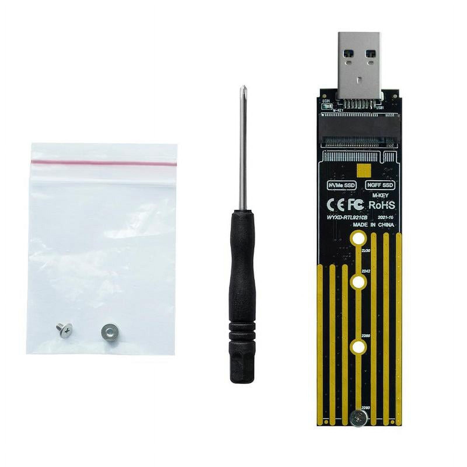 NVMe to USB Adapter, M.2 SSD to USB 3.1 Type A Card, Key Based PCIe ...