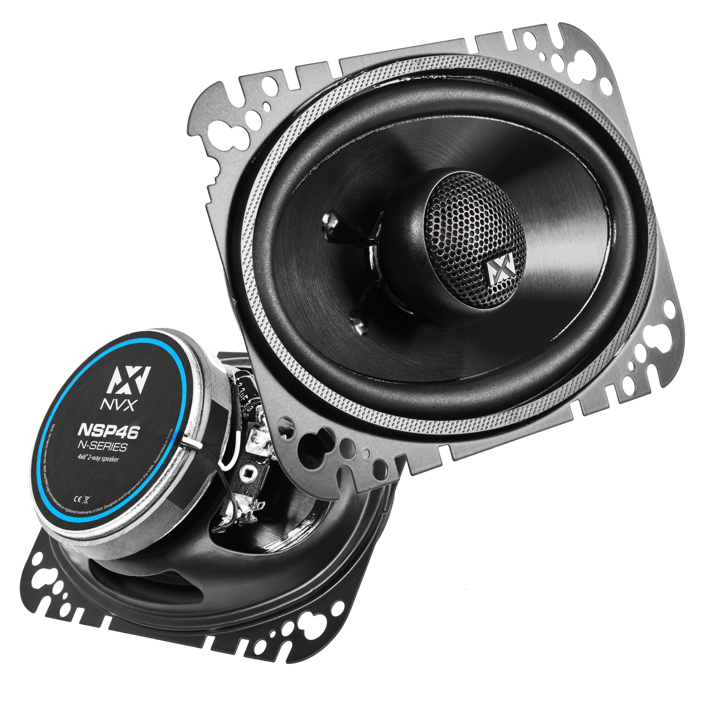 NVX NSP46 4x6 Inch Coaxial Car Speakers 2-Way N-Series 300W Peak Power ...