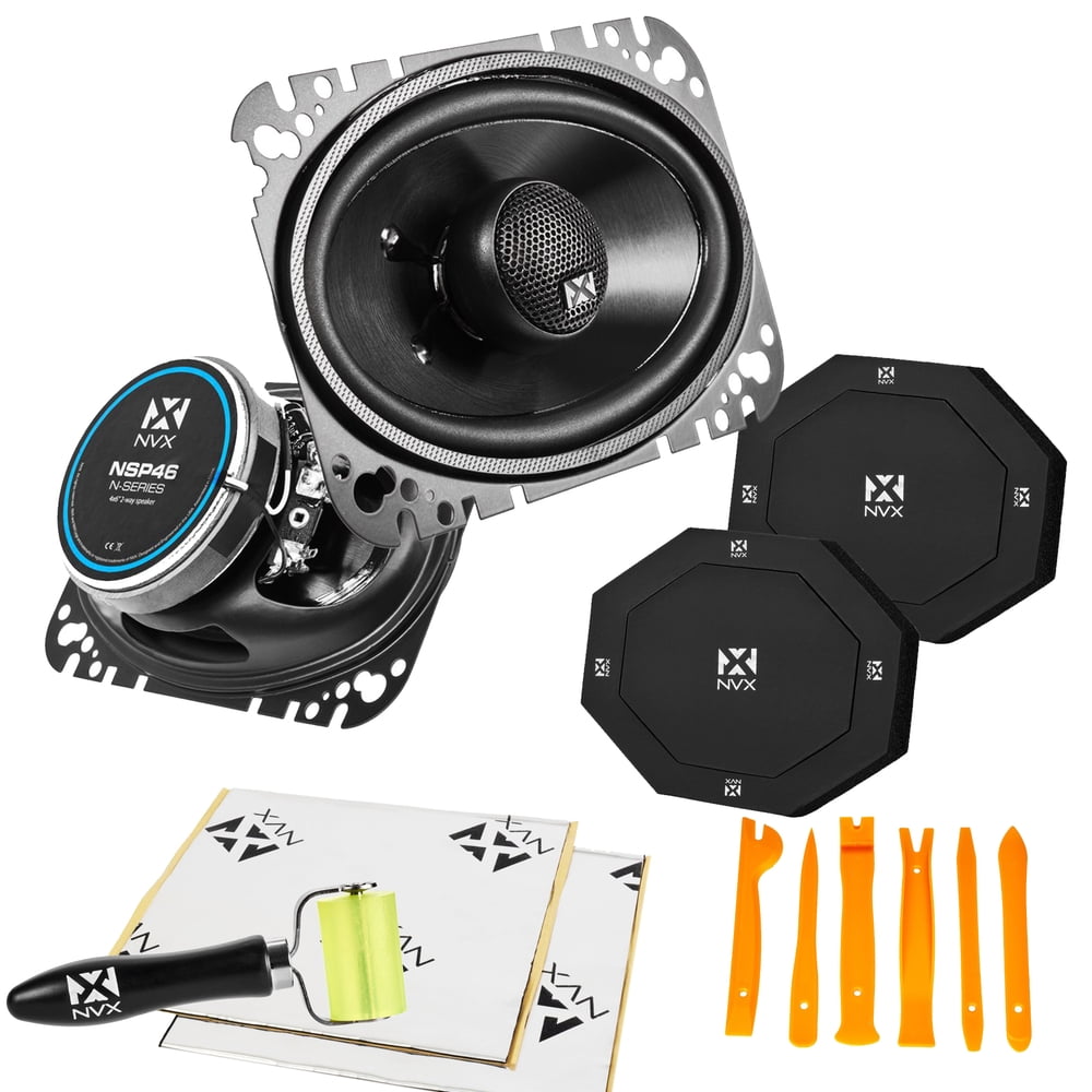 NVX NSP46 Speakers with Speaker Installation Kit 300W Peak (100W RMS) 4 ...