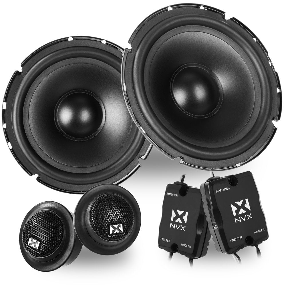 NVX NSP65KIT 6.5" N-Series 2-Way Component Audio System, 600W Peak, 20mm Silk Dome Tweeters ...