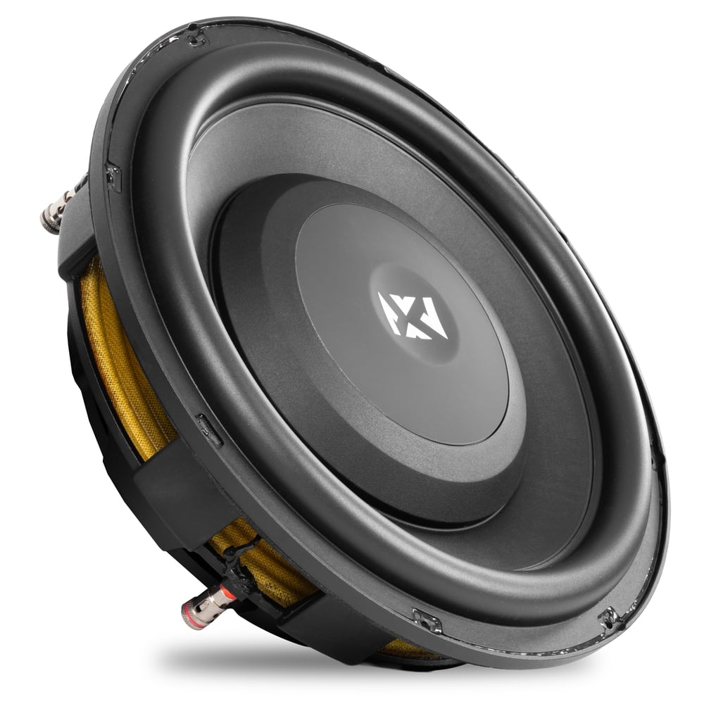 NVX SQW124 600W RMS SQ-Series Shallow-Mount 12" Dual 4-Ohm Subwoofer ...