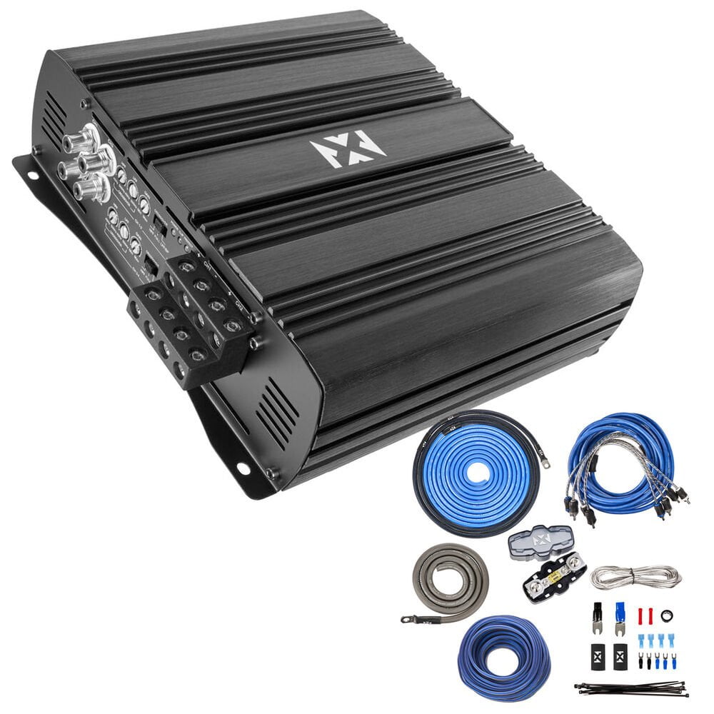 NVX XAD41 1200W RMS 1-Ohm Stable 4-Channel Amplifier + NVX XKIT44 4 ...