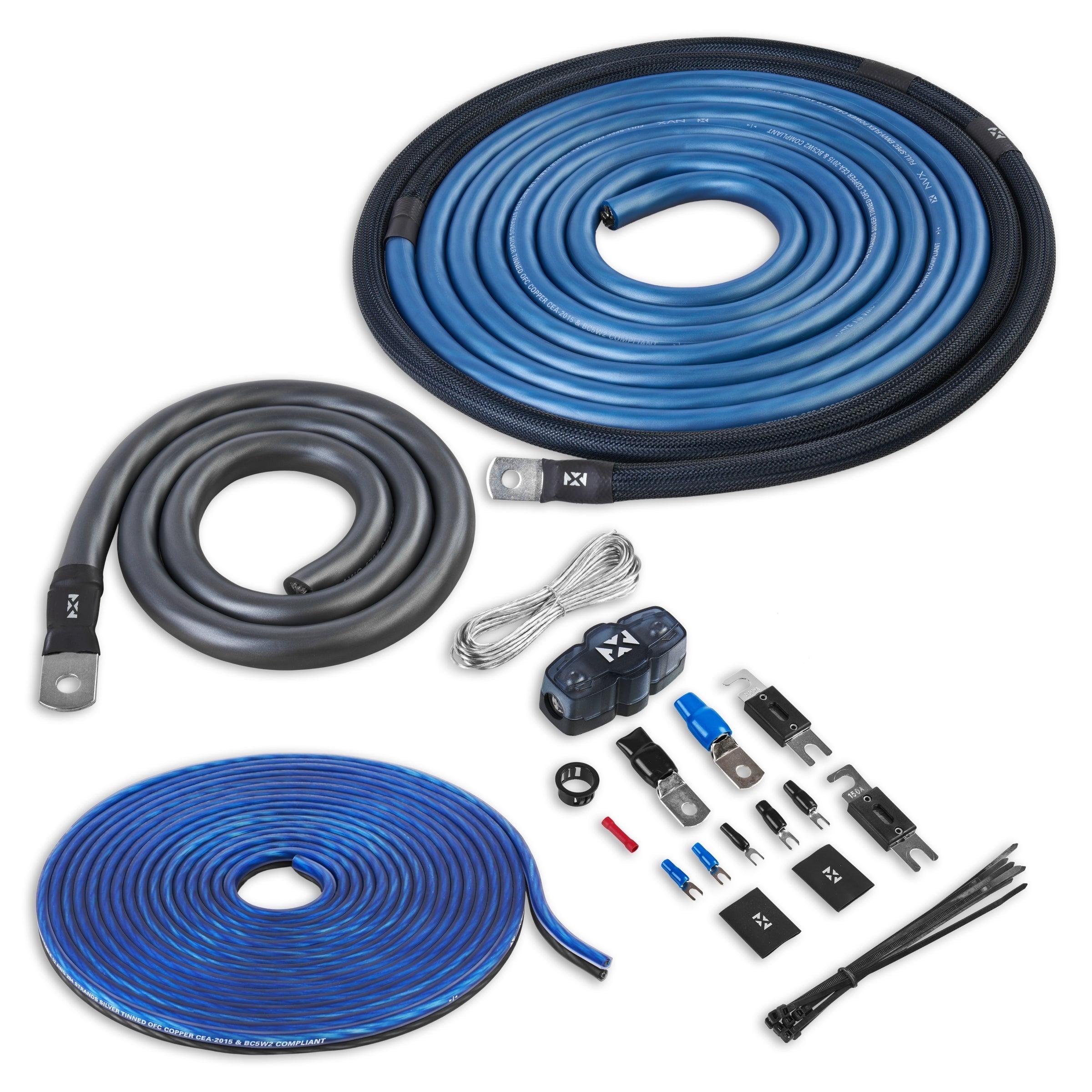 NVX XAPK0 Amplifier Power Wiring Kit with Speaker Wire Full Spec 1/0 ...