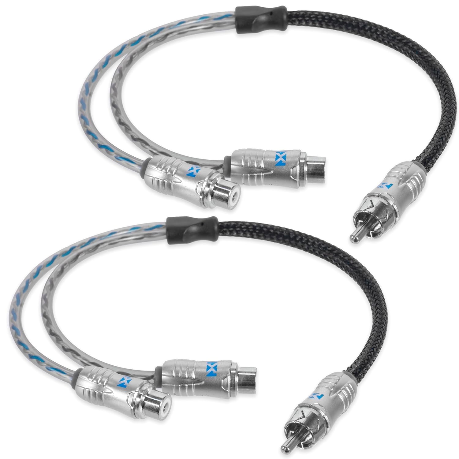 NVX XIX2F 1 Male to 2 Female Y-Adapter Double Twisted Pair Car Audio ...