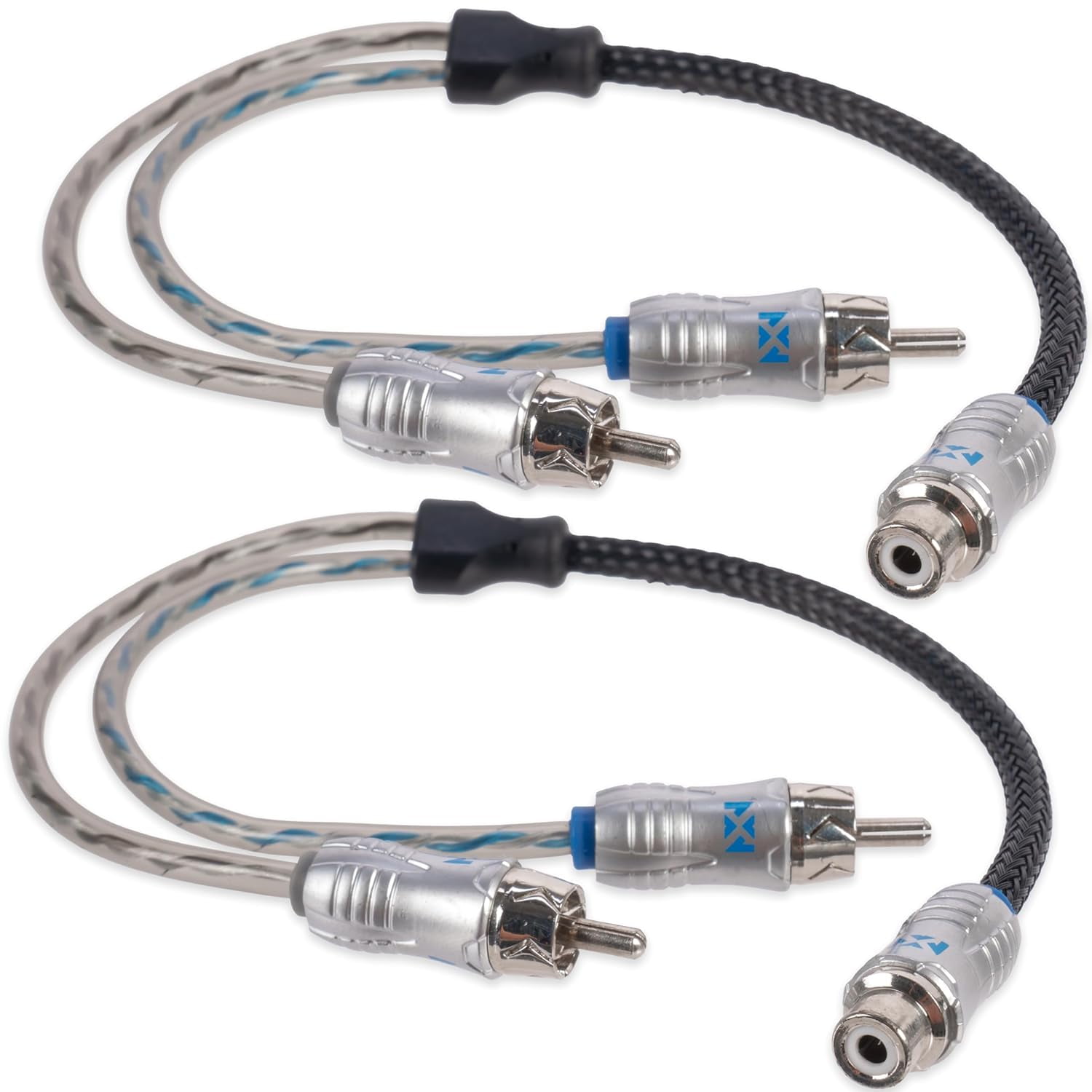 NVX XIX2M 1 Female to 2 Male Y-Adapter Double Twisted Pair Car Audio ...