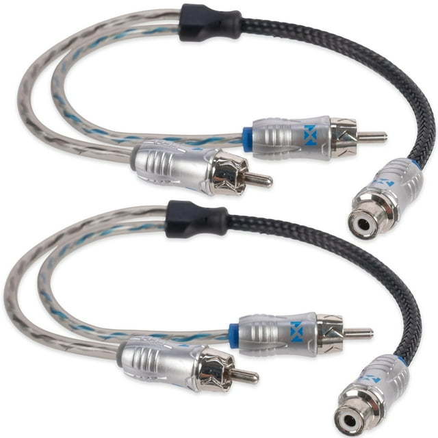 NVX XIX2M 1 Female to 2 Male Y-Adapter Double Twisted Pair Car Audio ...