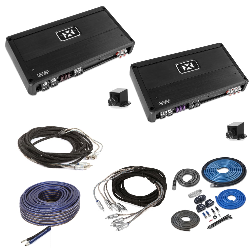 NVX XQA10004 4-Channel Car Amplifier & NVX XQA12001 Mono Amplifier w ...
